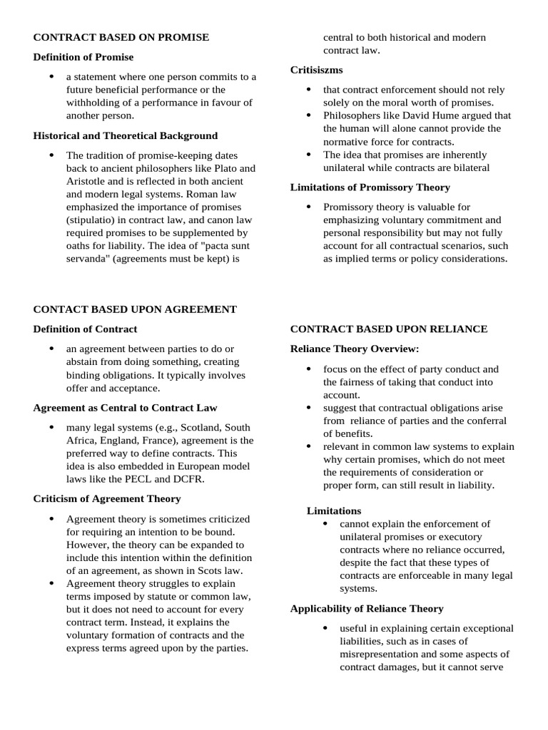 Contract Theories Explained | PDF | Theory | Private Law