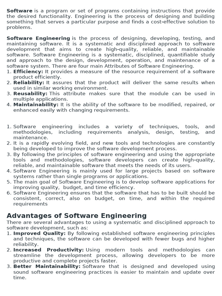 Seunit 1 | PDF | Software Development Process | Software