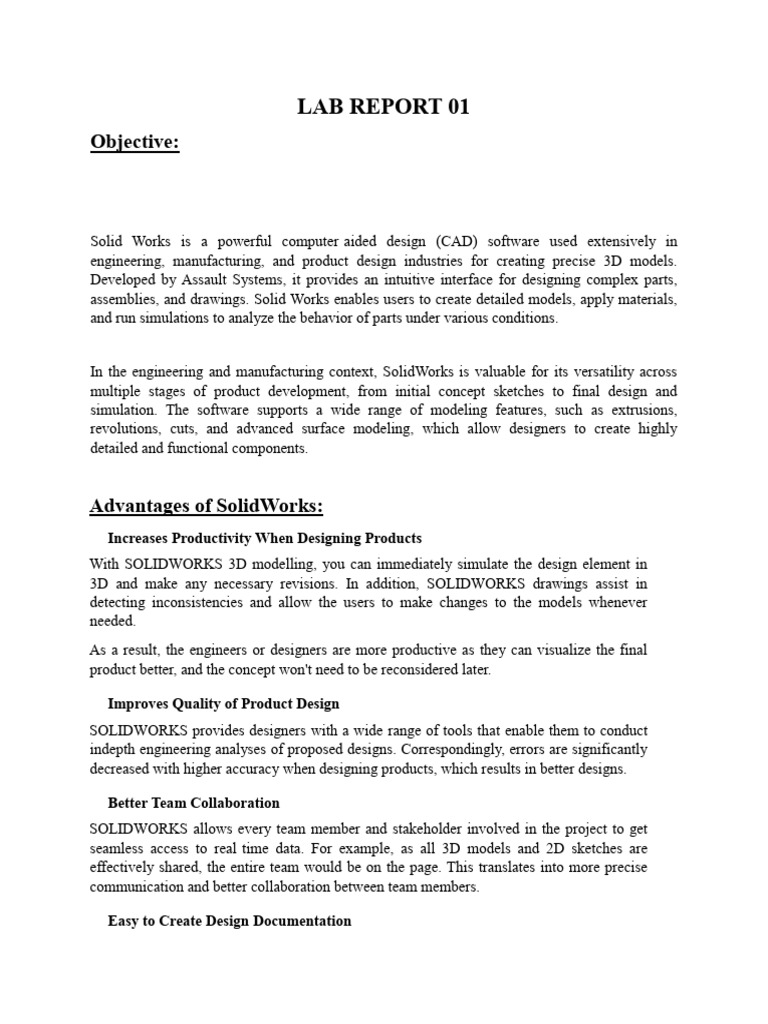 SolidWorks Lab Session 1 | PDF | Computer Aided Design | Window (Computing)