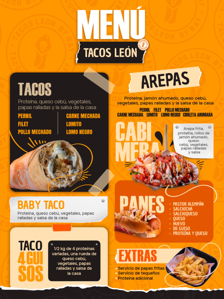 Menu Digital Tacos Leon Aislado | PDF | Tocino | Cocina occidental