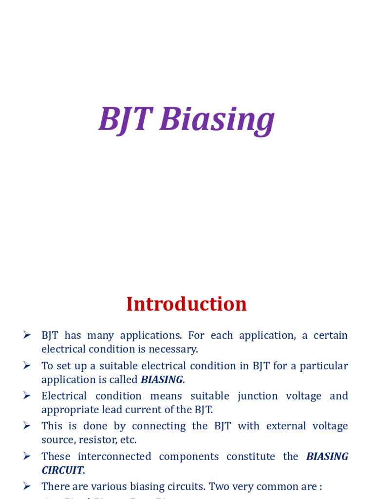 BJT Biasing Techniques Explained | PDF | Bipolar Junction Transistor ...