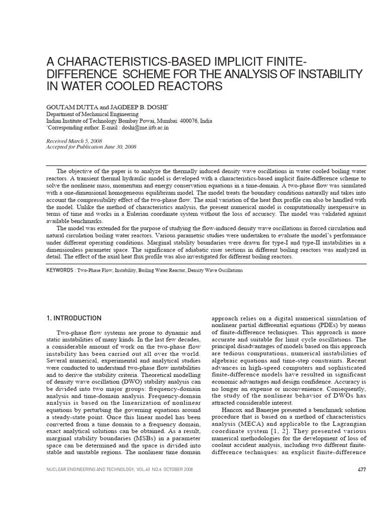A Characteristics Based Implicit Finite | PDF | Equations | Nonlinear ...