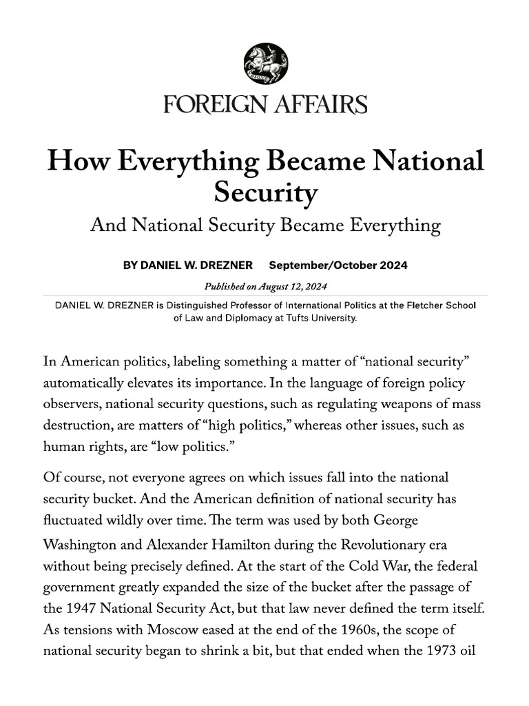 How Everything Became National Security | PDF