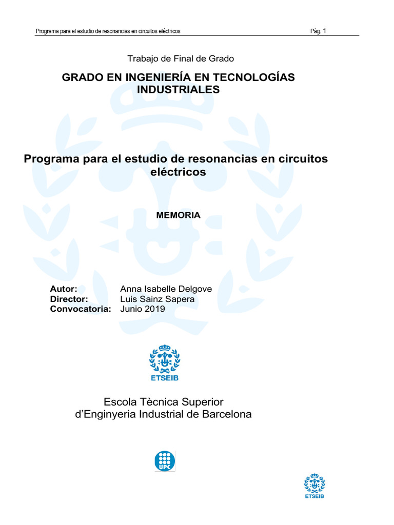 Programa para El Estudio de Resonancias en Circuitos El Ctricos | PDF | Impedancia eléctrica ...