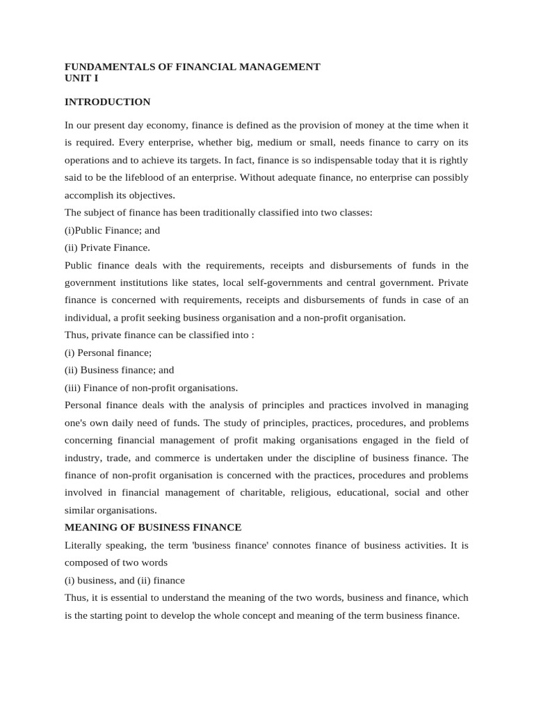 Fm Unit 1 Theory Pdf Investing Dividend