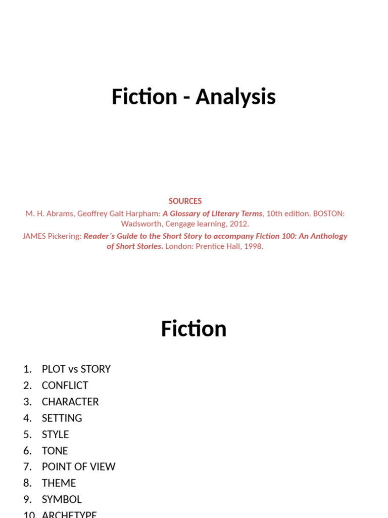 Fiction analysis | PDF | Plot (Narrative) | Narration