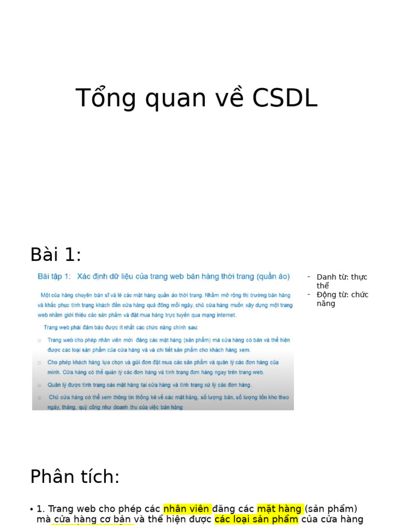 Tổng Quan Về CSDL | PDF