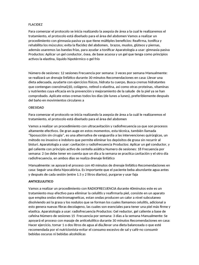 Tratamientos Estéticos: Flacidez, Obesidad y Celulitis | PDF ...