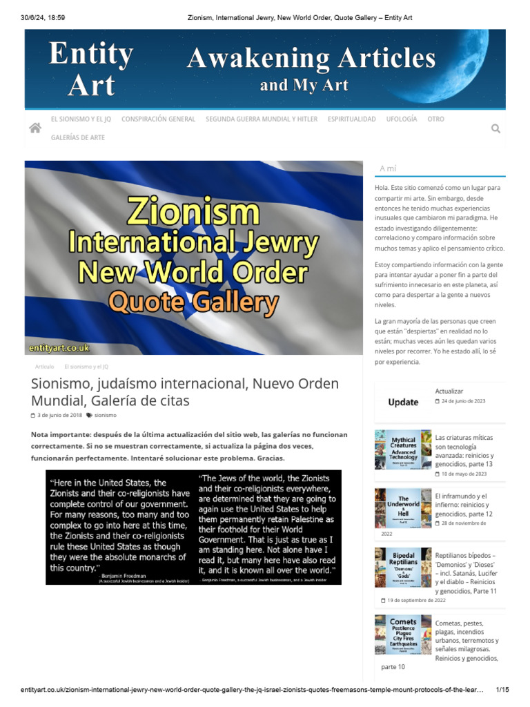 Zionism, International Jewry, New World Order, Quote Gallery - Entity ...