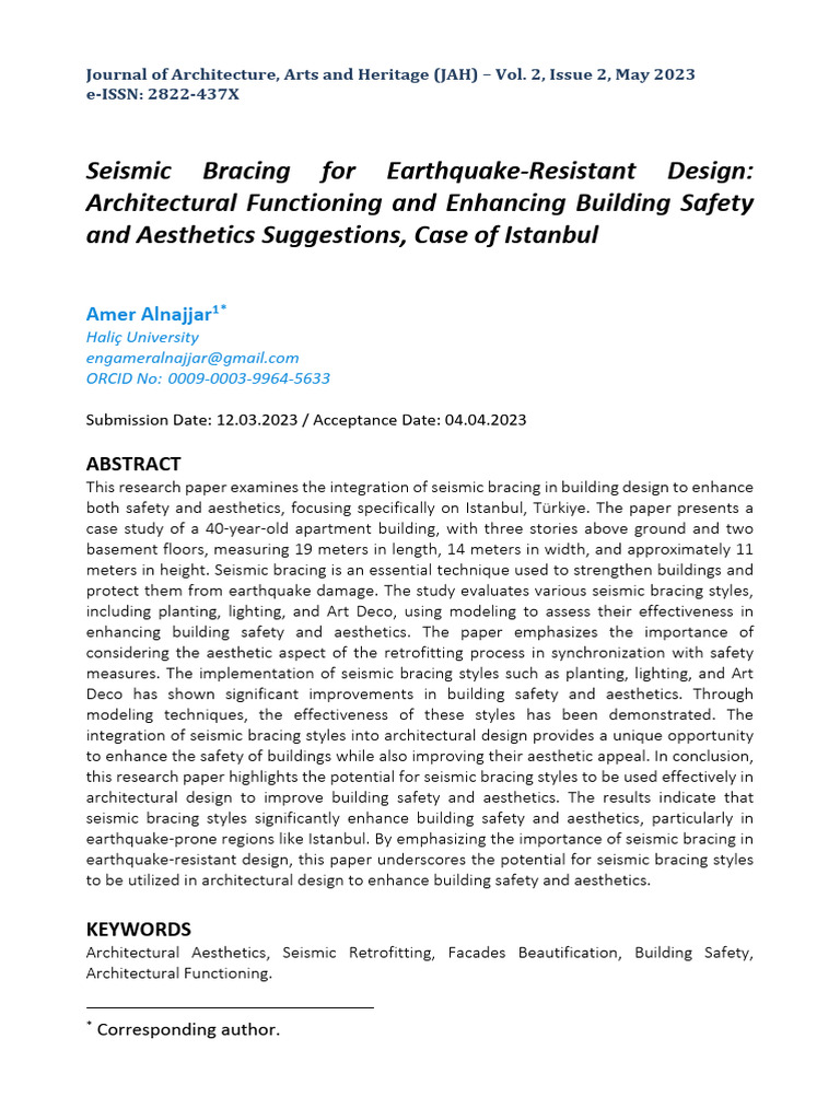 Seismic Bracing For Earthquake-Resistant Design: Architectural ... Seismic Bracing For Earthquake-Resistant Design: Architectural ...