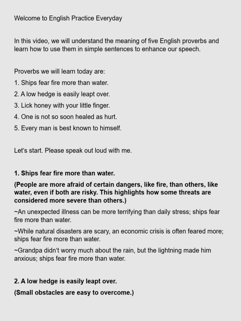 Proverbs Practice 22 | PDF