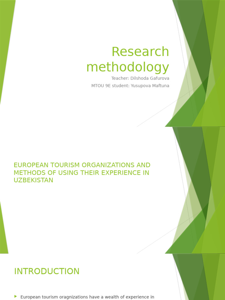 European Tourism Insights for Uzbekistan | PDF | Tourism | Methodology