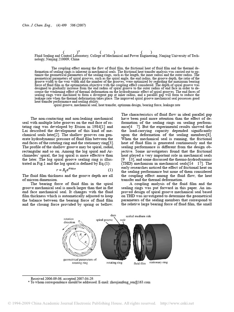 Improved Spiral Groove Seal Design | PDF | Viscosity | Heat Transfer
