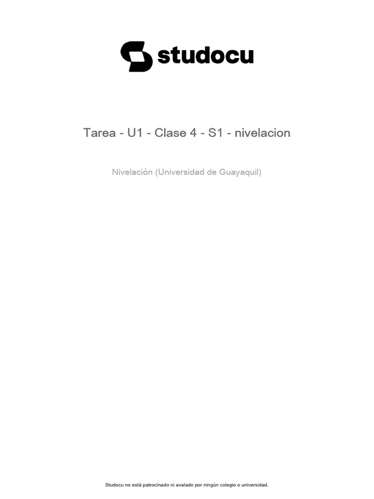 Tarea U1 Clase 4 s1 Nivelacion | PDF | Semántica | Lógica