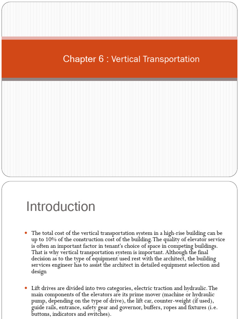 Vertical Transportation | PDF | Elevator | Electric Motor