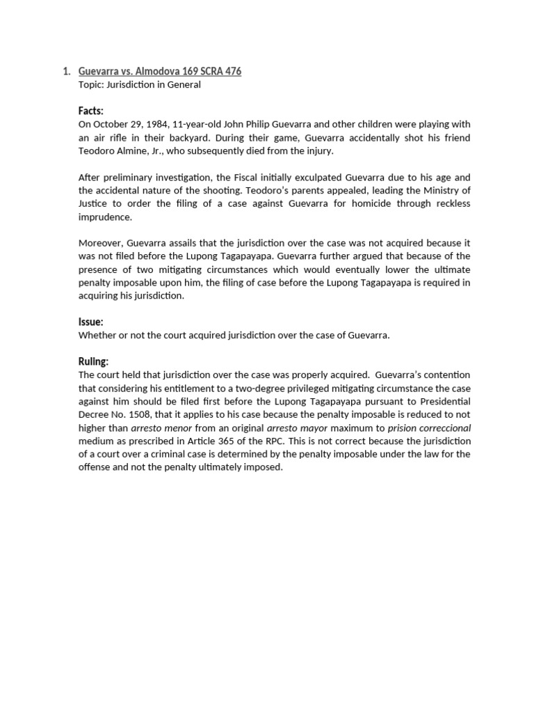 Guevarra vs. Almodova 169 SCRA 476 | PDF
