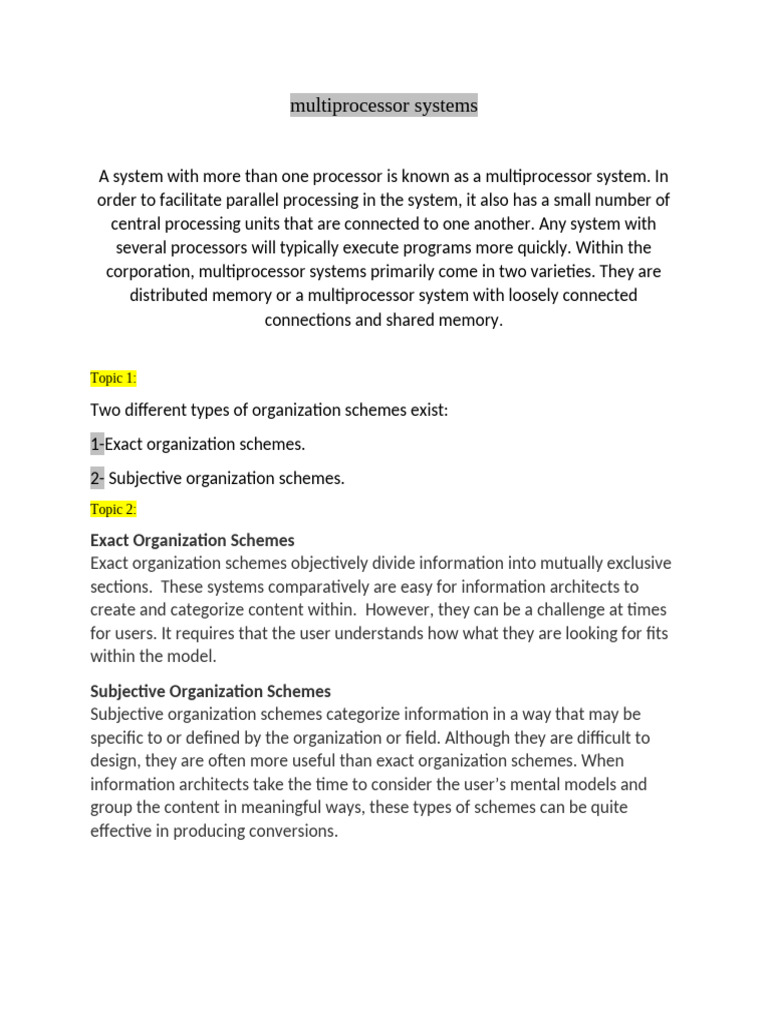 Multiprocessor Systems | PDF