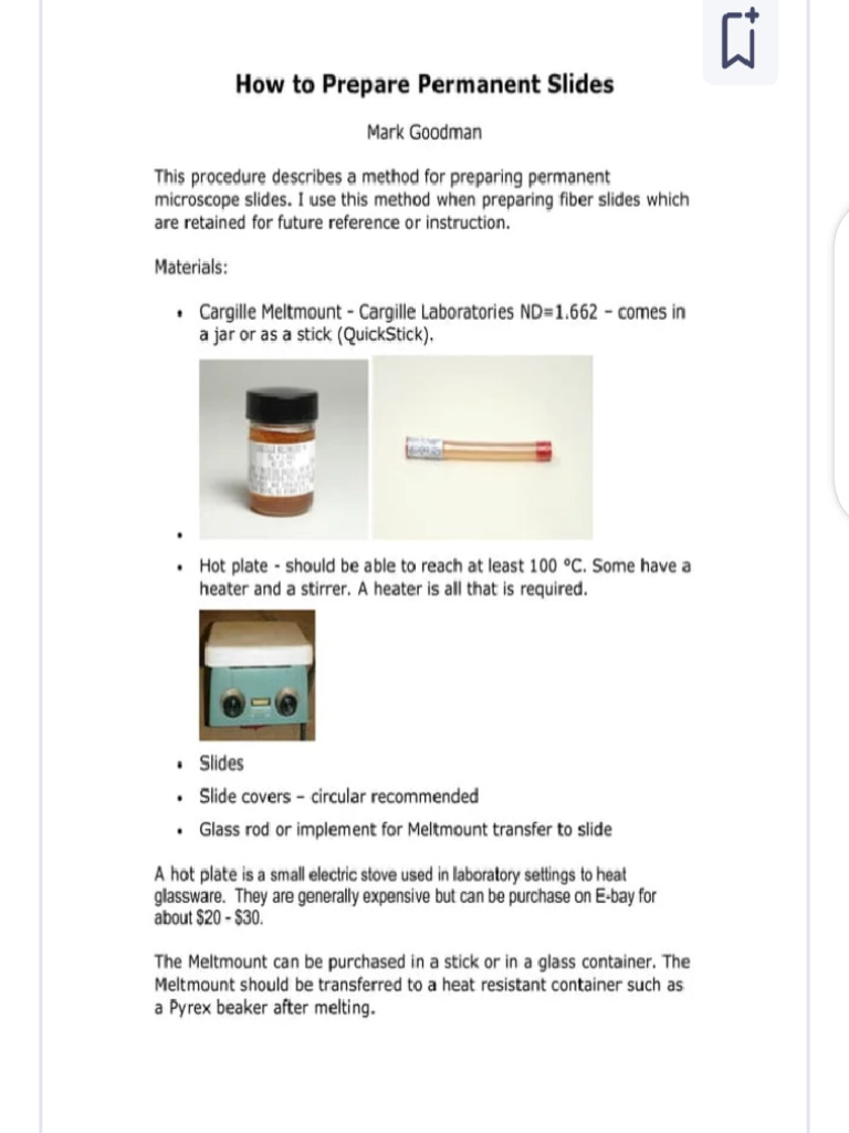 Permanent Microscopic Slides | PDF