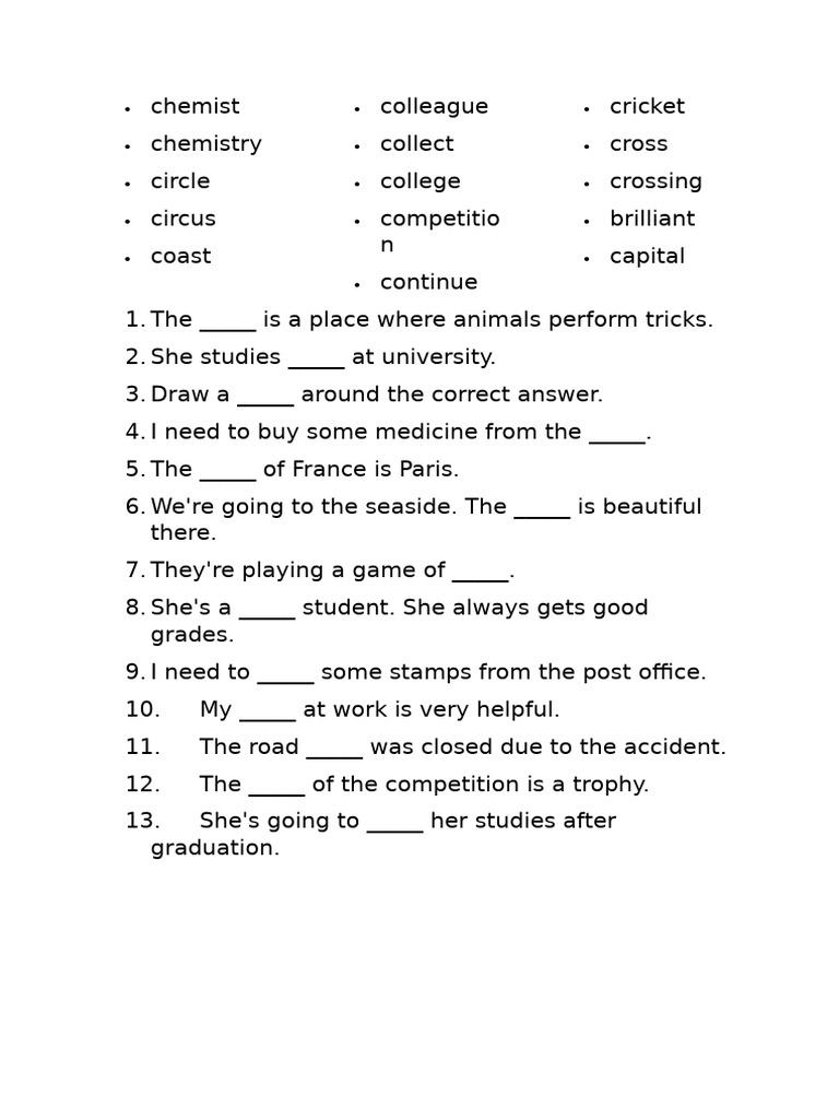 Vocabulary Quiz for Students | PDF