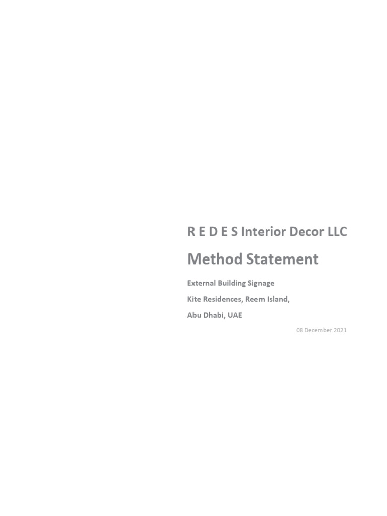 Method Statement - Signage | PDF | Manufactured Goods