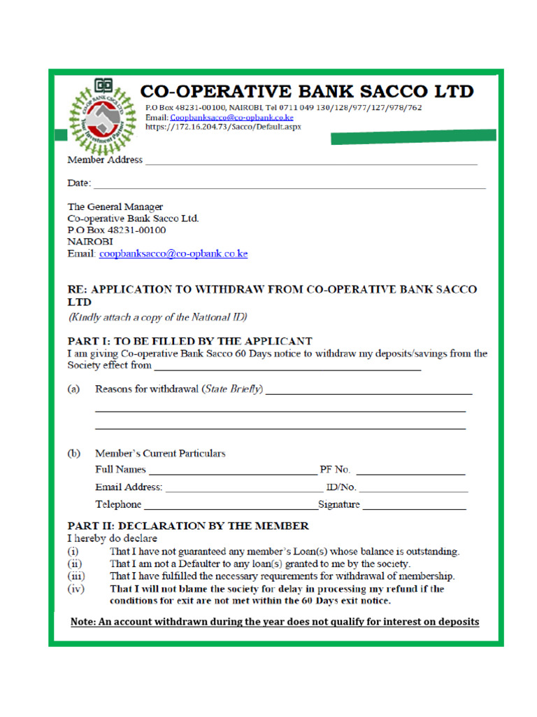 Withdrawal Form | PDF