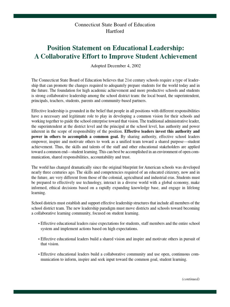 Ed Leadership | PDF | Leadership | Learning
