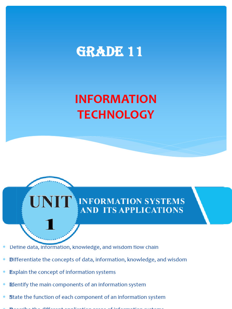 Grade 11 unit 1 | PDF | Information | Educational Technology