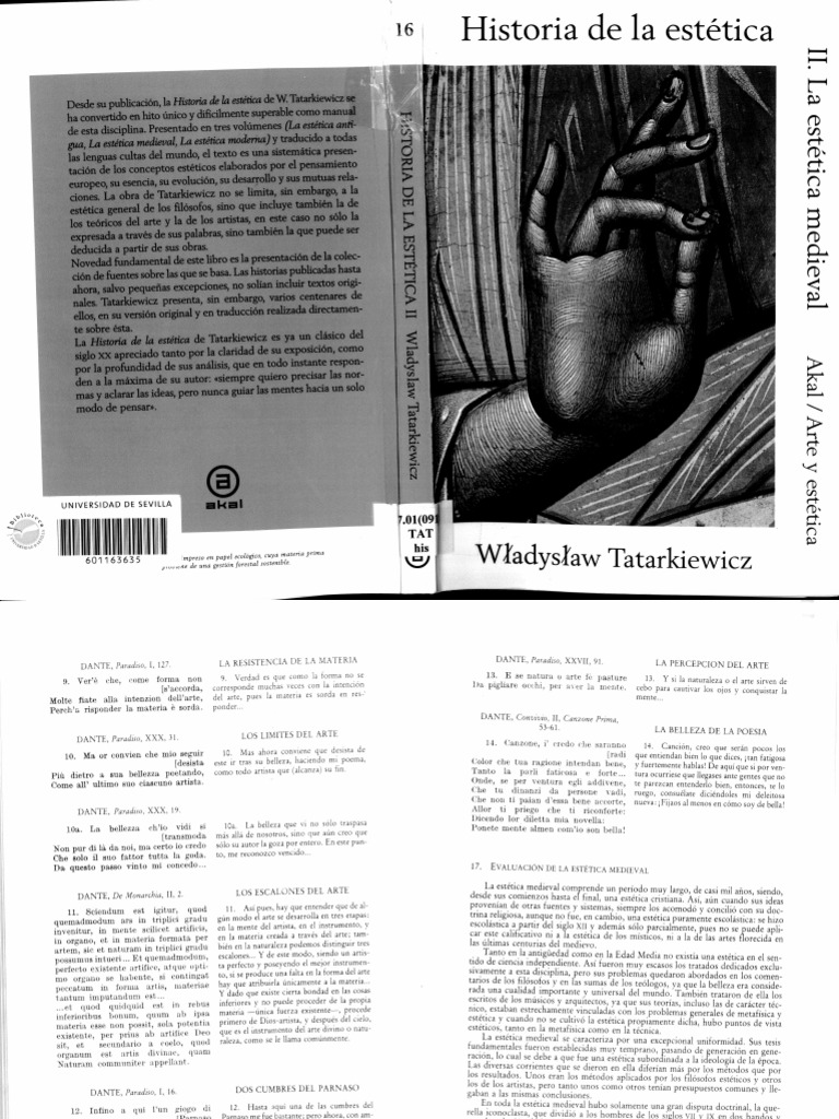 Tatarkiewicz, W. - Historia de La Estética II | PDF