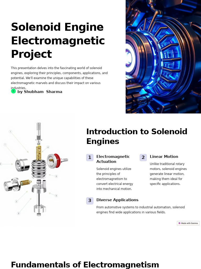 Solenoid Engine Electromagnetic Project | PDF | Engines | Magnetism
