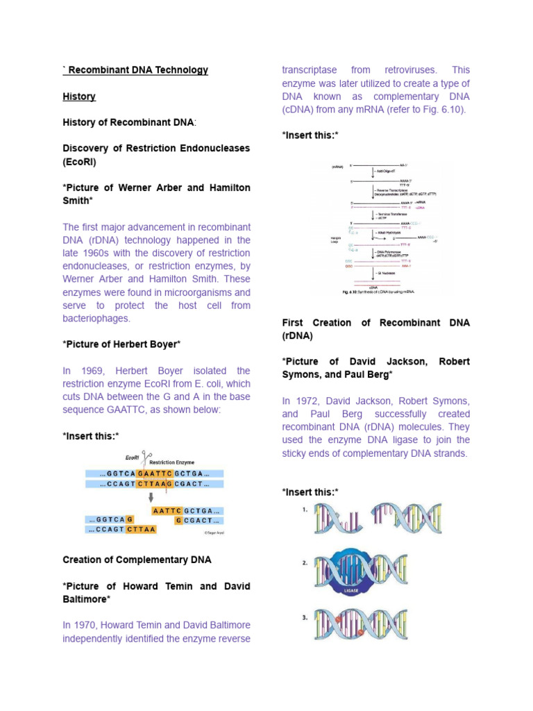Recombinant DNA Technology | PDF | Molecular Cloning | Complementary Dna