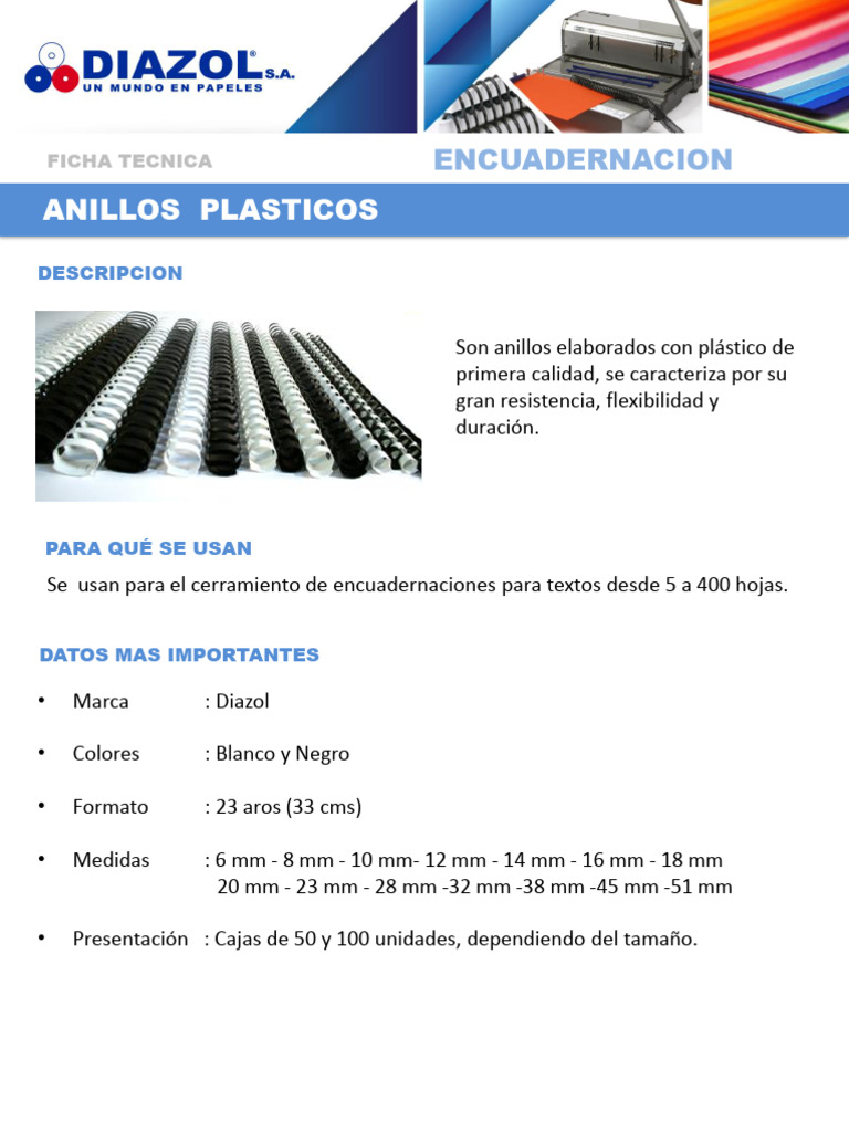 FICHA TECNICA X Anillos Plasticos | PDF