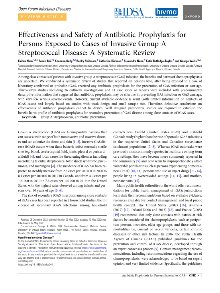 Profilaxis Strepto 2022 IDSA | PDF | Streptococcus | Infection