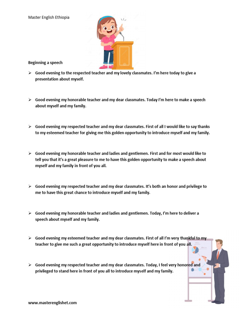 Beginning a Speech | PDF