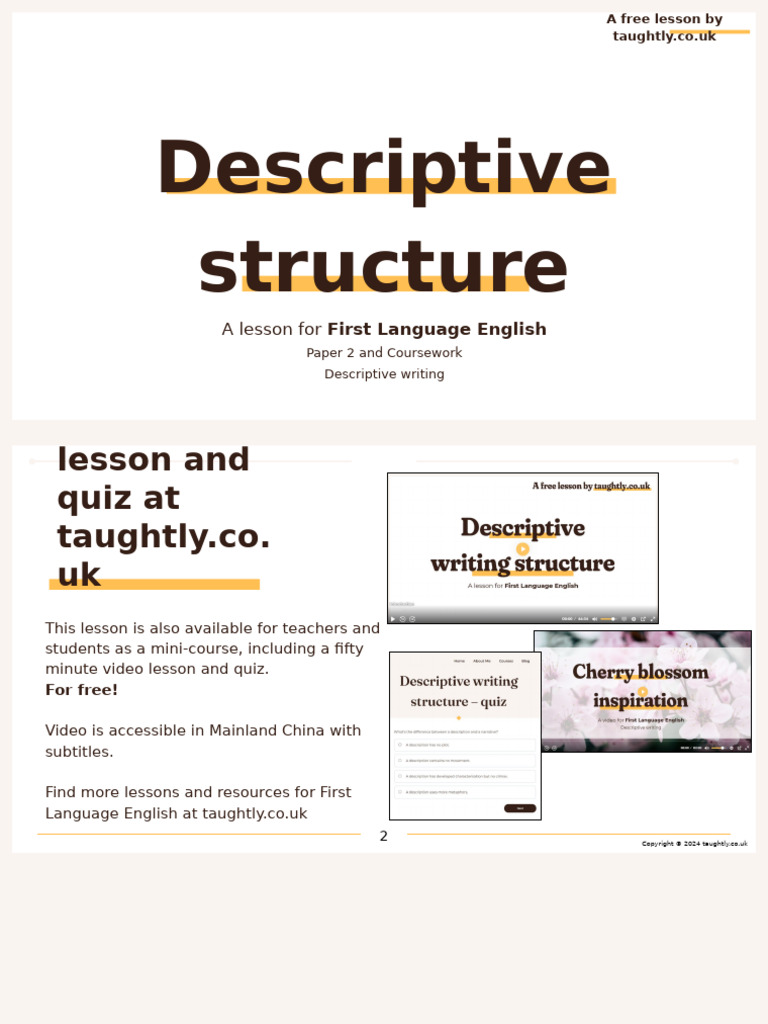 Descriptive Writing Structure TES Version | PDF | Proofreading