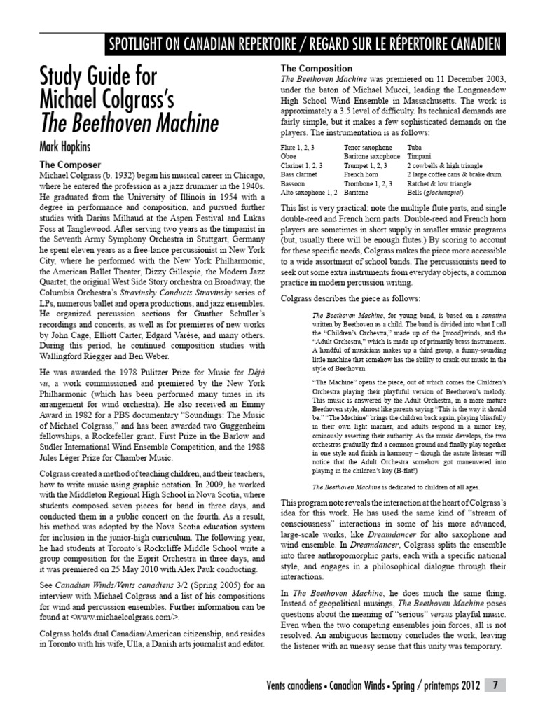 Study Guide Beethoven Machine | PDF | Orchestras | Trombone