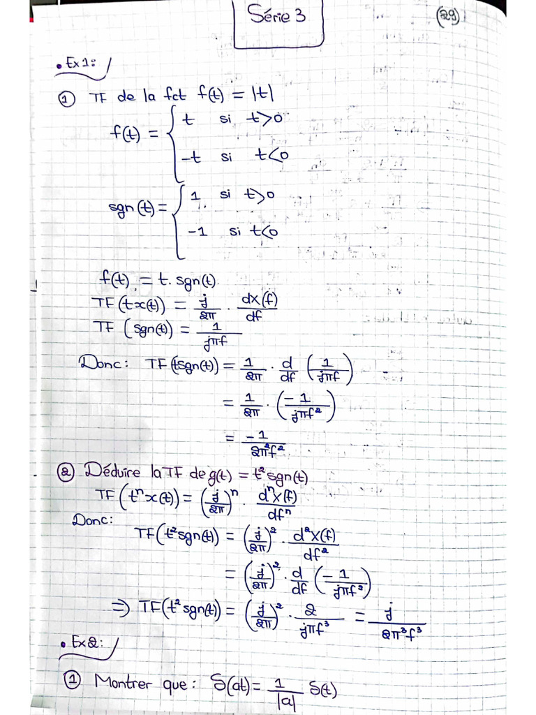 Corrigé Série 3 Traitement de Signal 23-24 | PDF