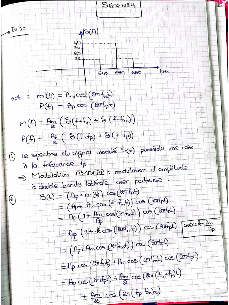 Corrigé Série 4 Traitement de Signal 23-24 | PDF