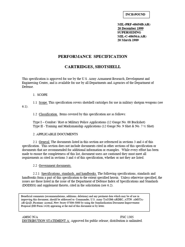 Mil PRF 48656B | PDF | Cartridge (Firearms) | Specification (Technical ...
