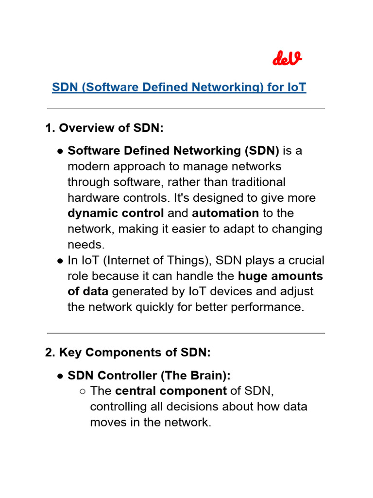 SDN (Software Defined Networking) | PDF | Computer Network | Internet Of Things
