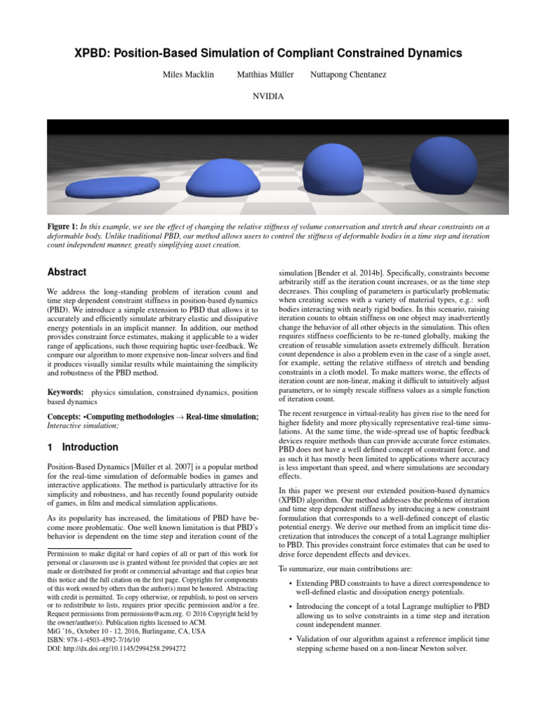 XPBD | PDF | Simulation | Stiffness