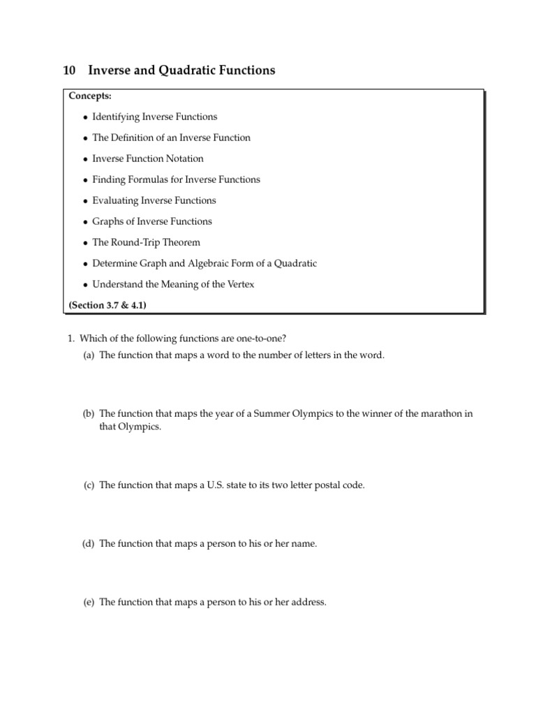 wksht10 | PDF | Function (Mathematics) | Functions And Mappings