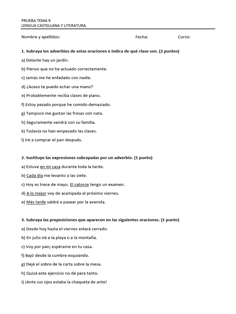 Exam Tema 9 1ºA | PDF | Estudios de idiomas extranjeros | Arte