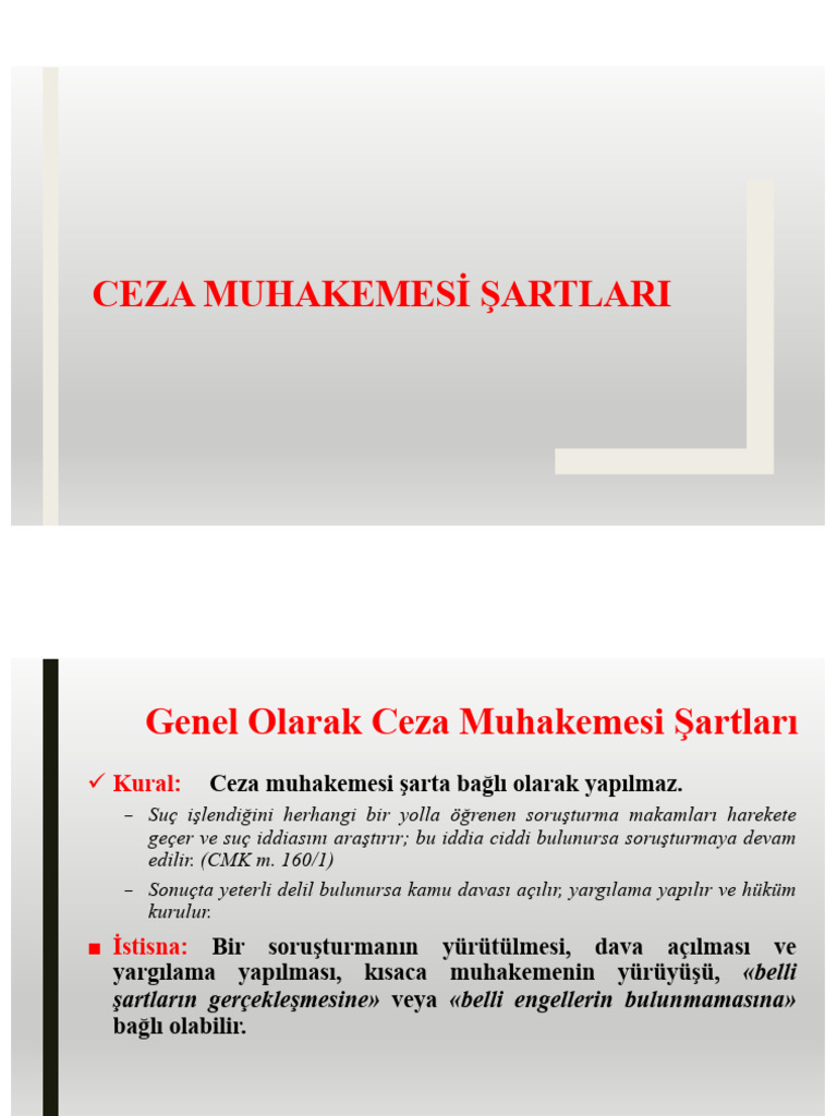 CMH, 2. Bölüm, Ceza Muhakemesi Şartlari Ve Ceza Muhakemesi İşlemleri | PDF