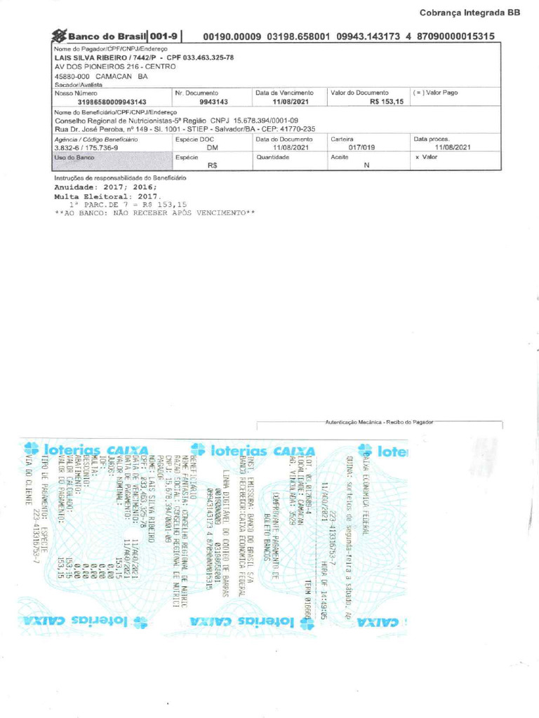 Comprovantes de Pagamentos | PDF