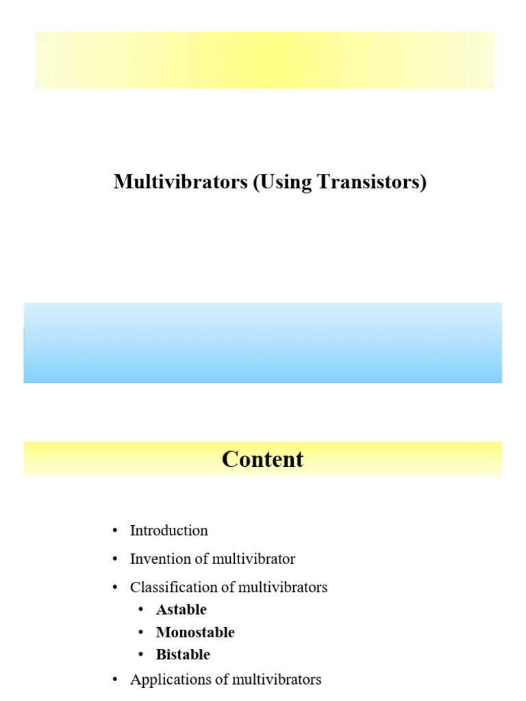 BJT Based Multivibrators | PDF | Electrical Engineering | Electronics