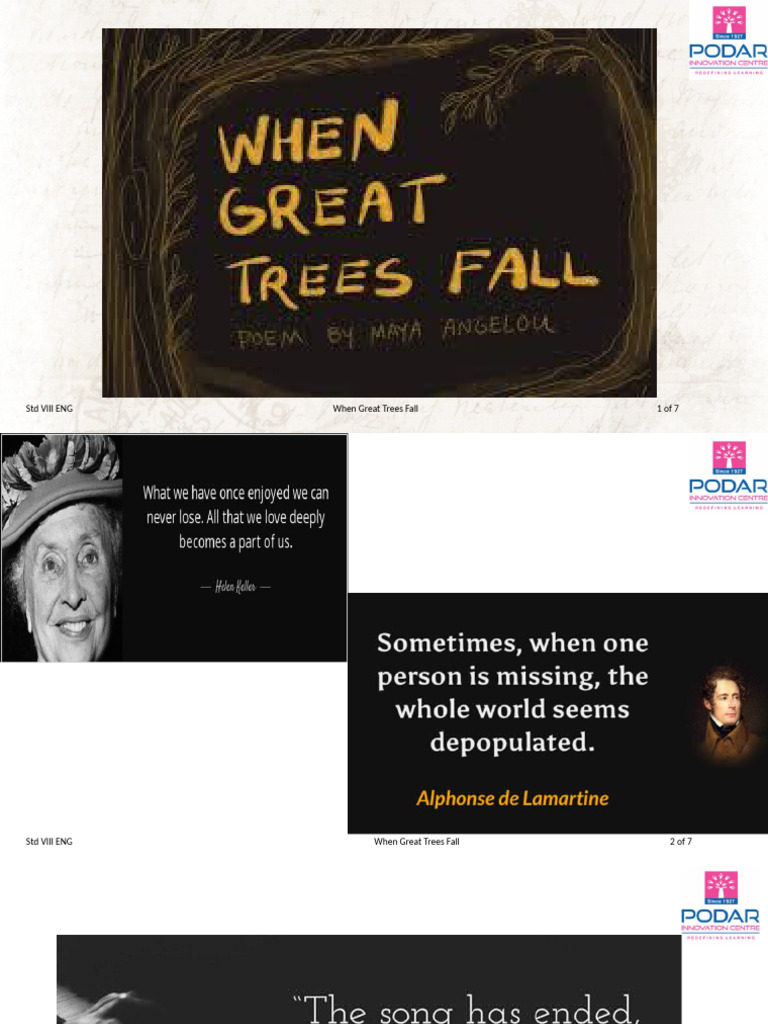 PPT1 CB VIII Eng Ch.8.When Great Trees Fall | PDF | General Fiction