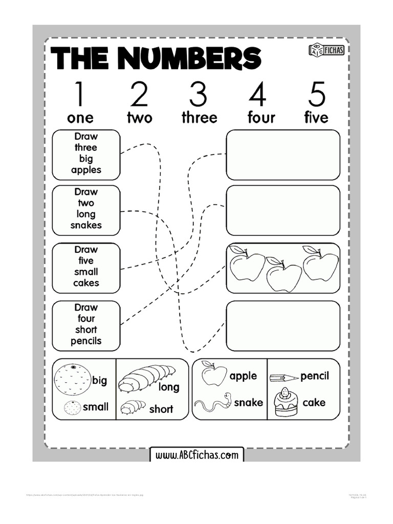 Ficha-Aprender-los-Numeros-en-Ingles - JPG 1240×1754 Píxeles | PDF