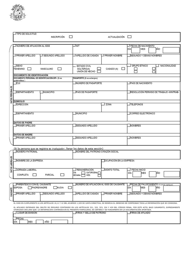 Formulario DRPT 59 IGSS Rev 2023 | PDF