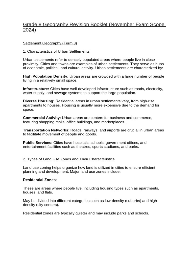 Grade 8 Geography Revision Booklet Safwaan | PDF | Transport | Public ...