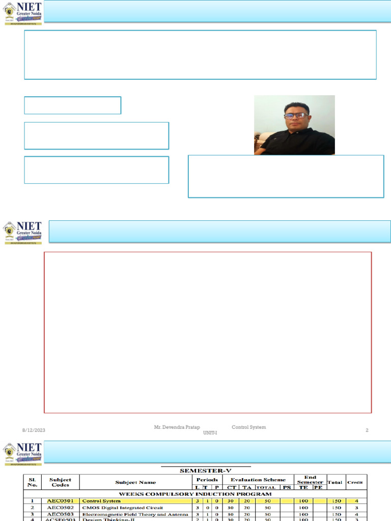 UNIT-I Control System | PDF | Feedback | Control Theory